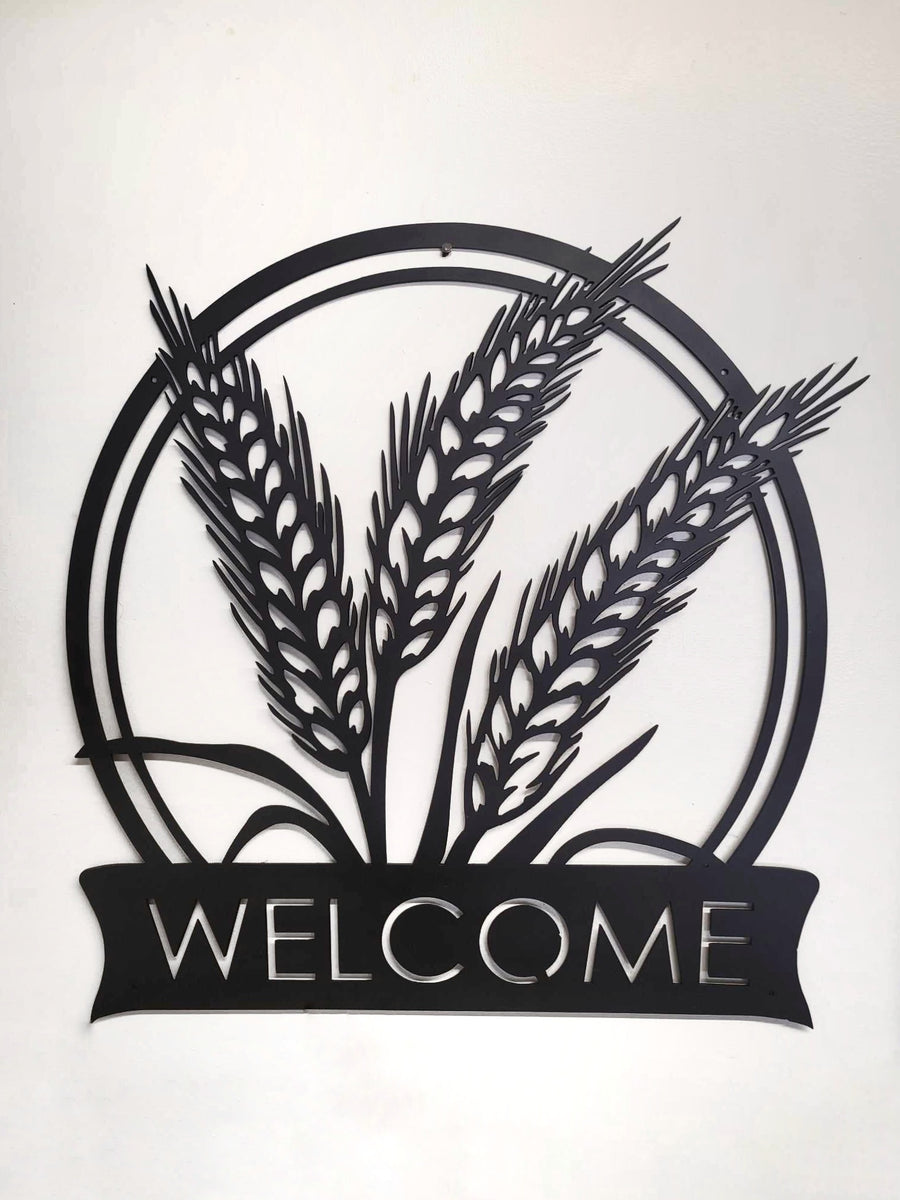 Metal Wheat Welcome Sign – Wood River Iron Works
