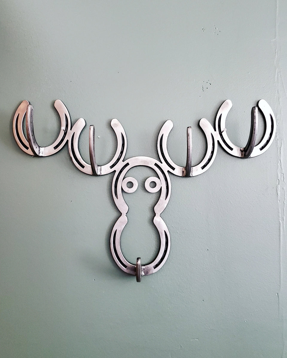 Moose Coat Rack, Horseshoe Coat Rack – Wood River Iron Works