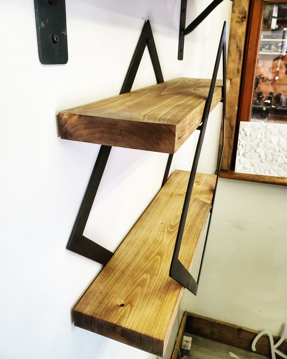 Metal Double Square Diamond Frame with 2 Shelves – Wood River Iron Works