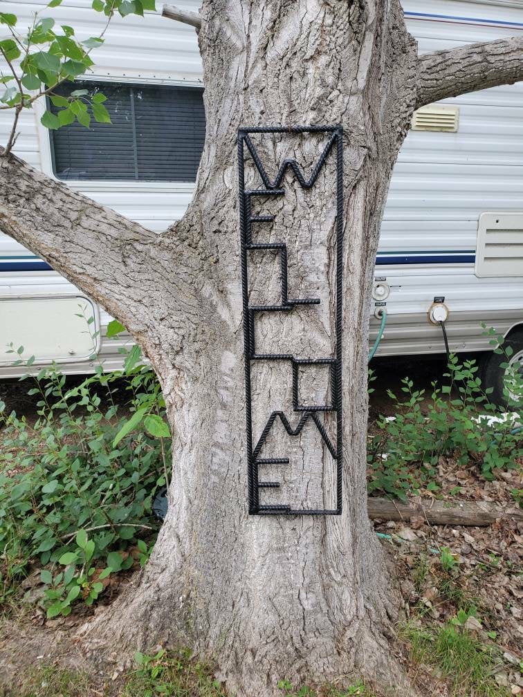 Welcome Sign in Rebar – Wood River Iron Works